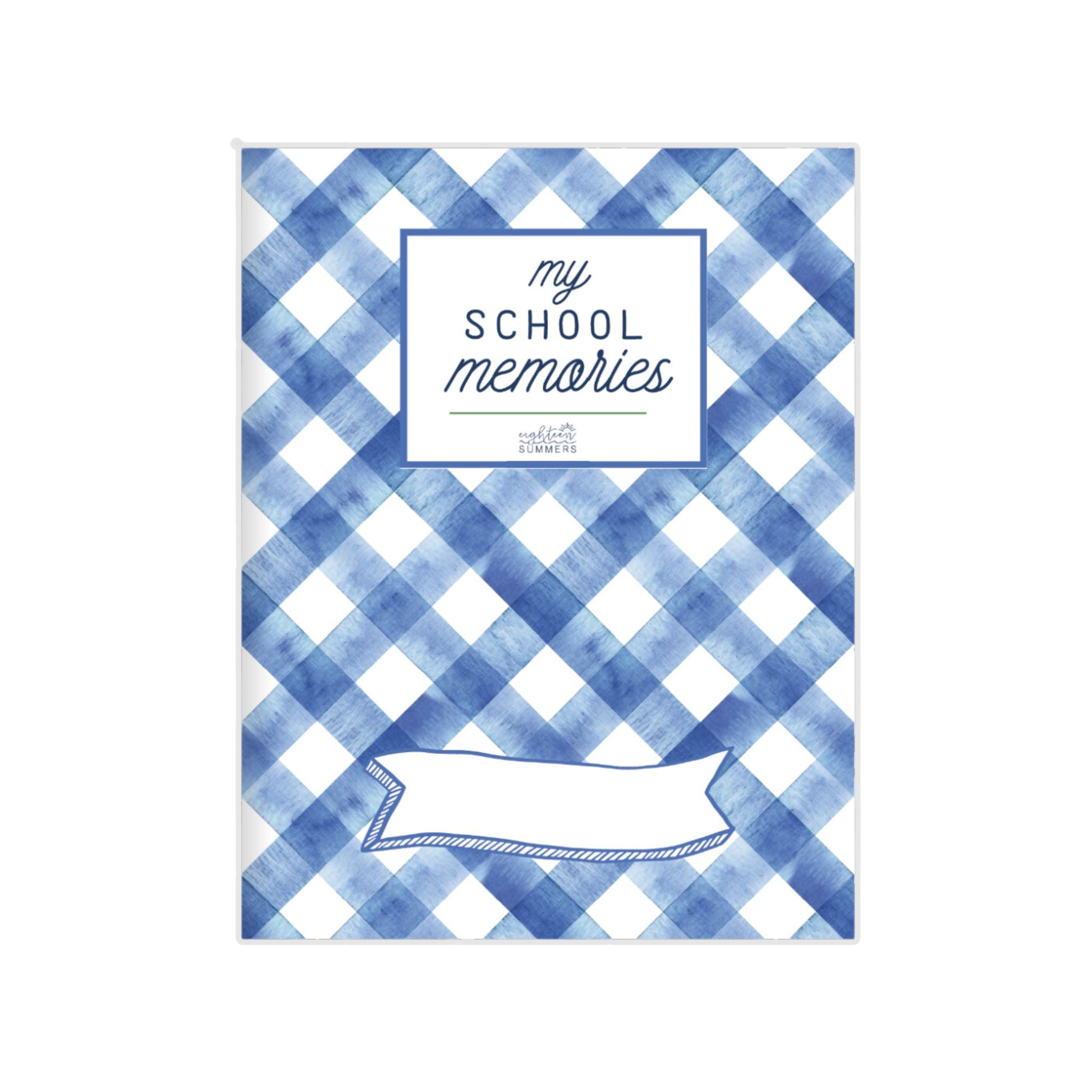 Classic Blue Gingham School Memory Journal – Salt & Story